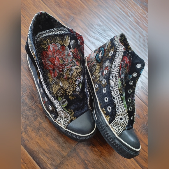 Converse | Shoes | Vintage Converse Double Upper Floral High Top | Poshmark